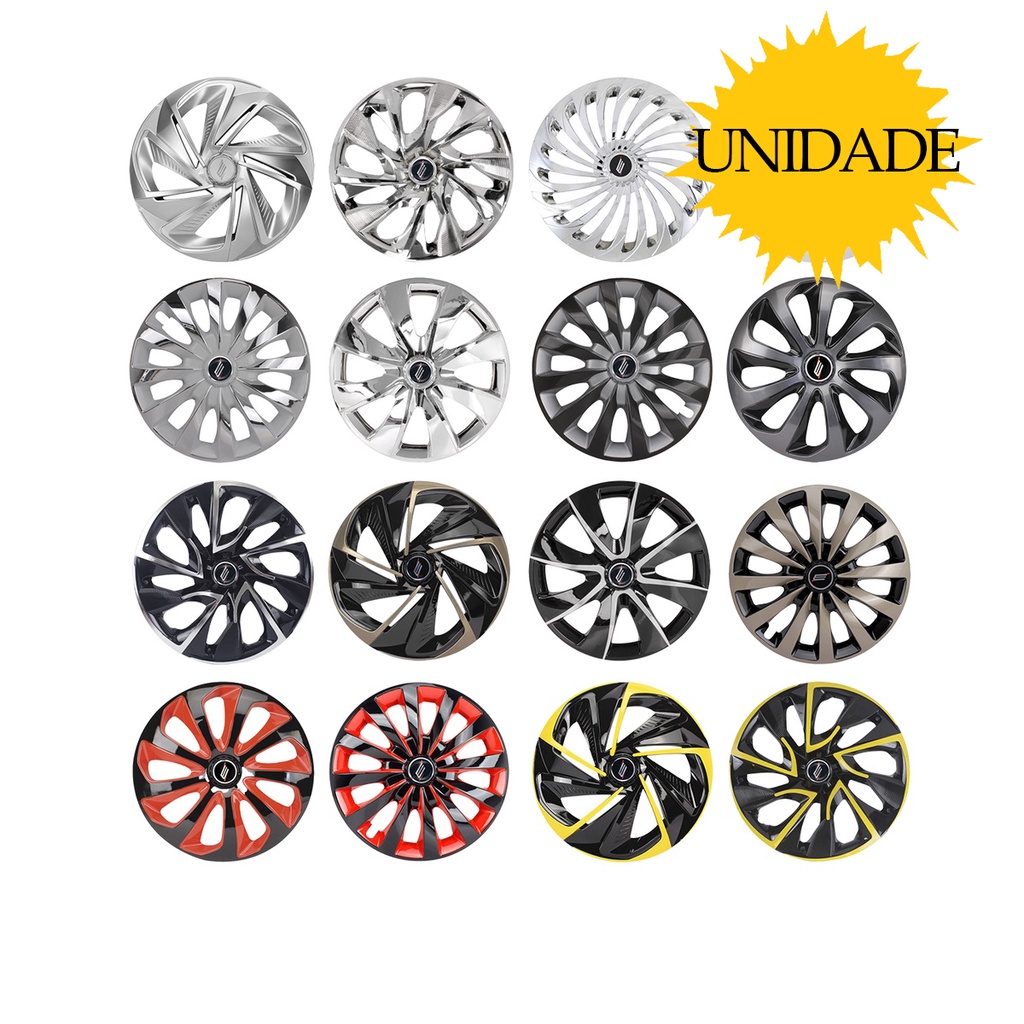 Calota Esportiva UNITÁRIA Universal ARO 15 - R15 - RAIO 15 - RODA 15 ...