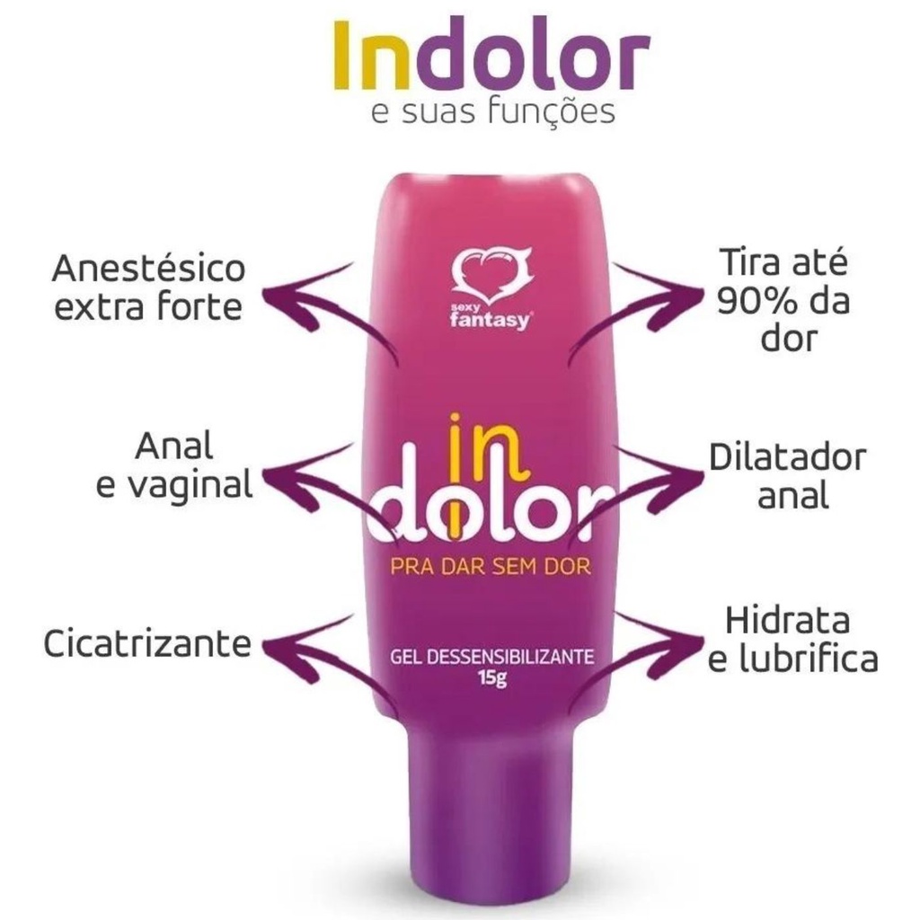 INDOLOR Dessensibilizante e lubrificante anal Gel 15g - SEXY FANTASY - SEX SHOP | Shopee Brasil