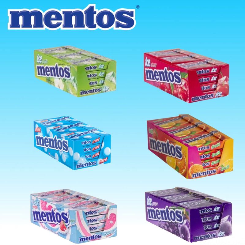 Bala Mentos Slim Box Sabores 24,1g c/12 | Shopee Brasil