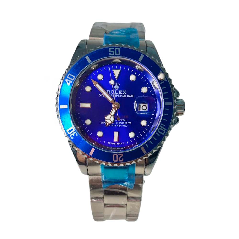 Role-x Prata com fundo azul relogio luxo - novo masculino na caixa ...