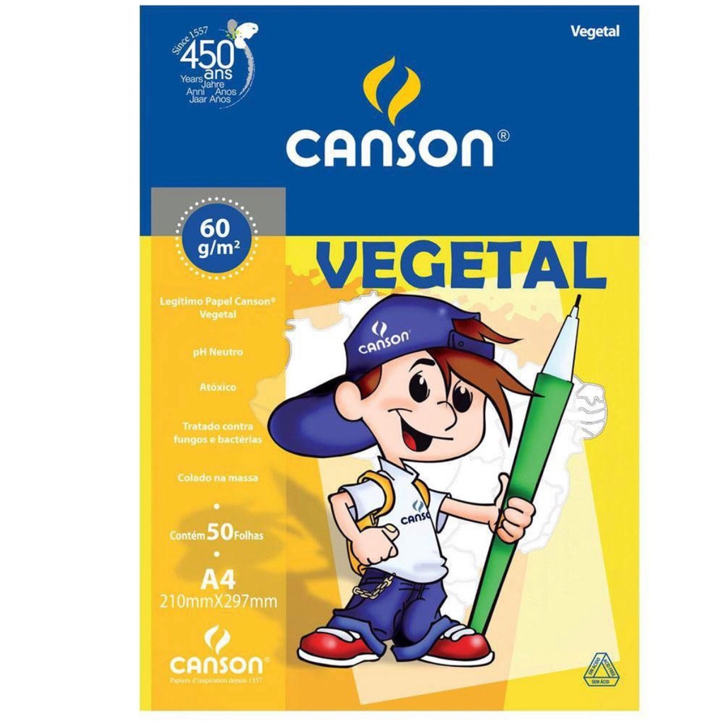 Papel Vegetal 50 folhas a4 Canson 60g | Shopee Brasil