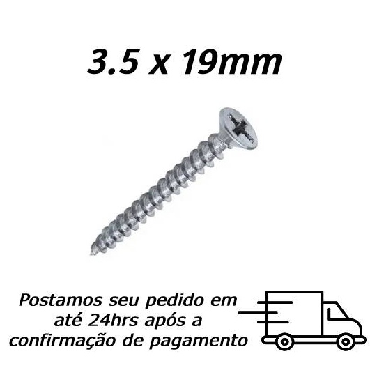 Parafuso 3.5 x 19mm Chipboard INOX Chato Auto Atarraxante | Shopee Brasil