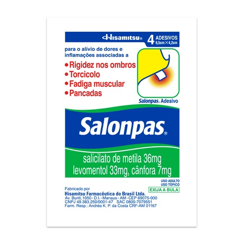 kit Salonpas Emplastro com 5 envelopes grande (total 20 adesivos ...