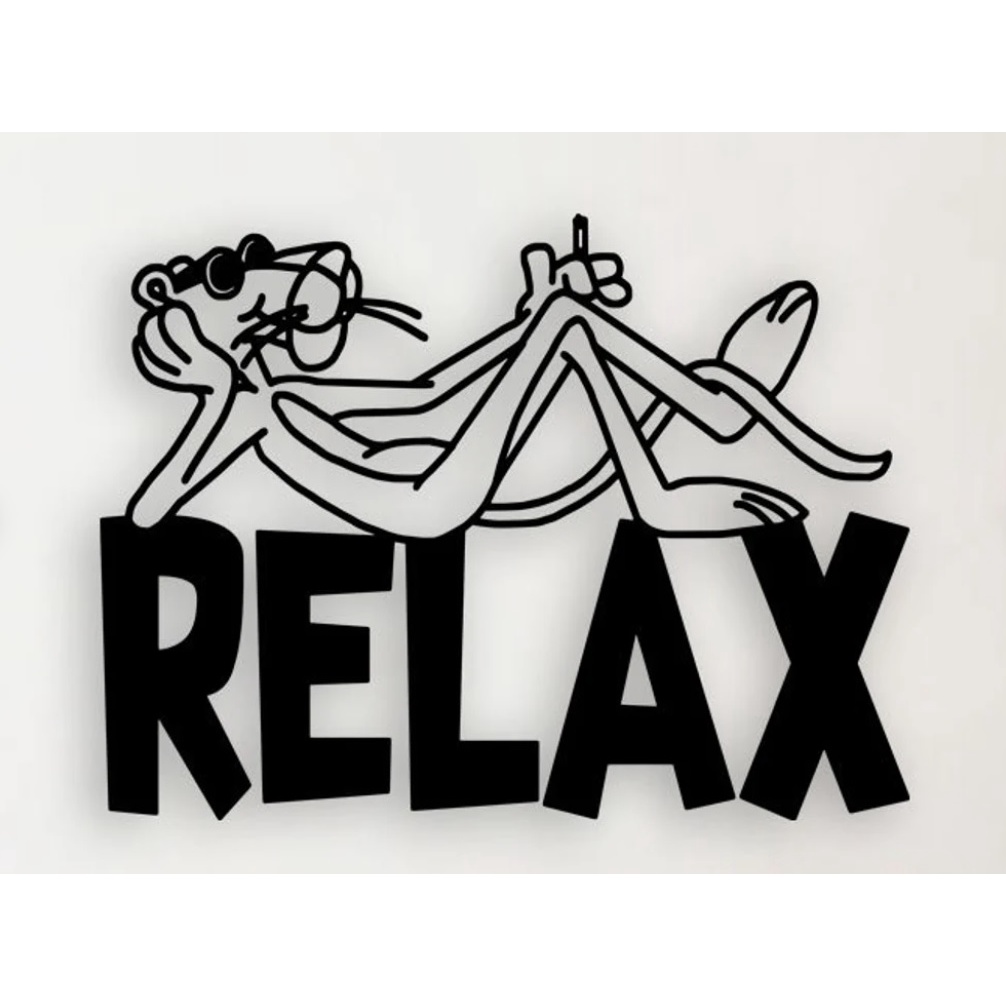 Quadro Escultura de Parede Pantera Cor de Rosa Relax 40x30 cm | Shopee ...