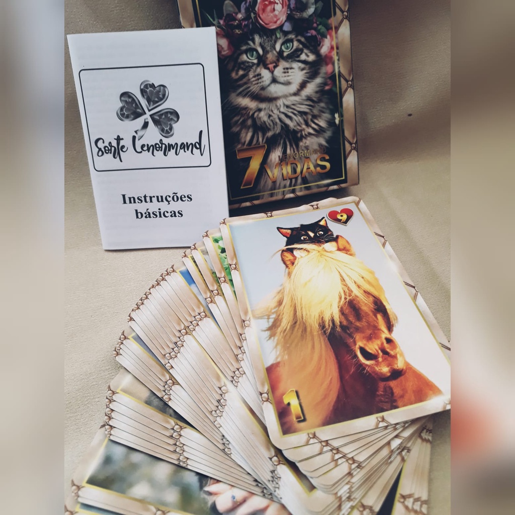 Baralho Tatot Lenormand 7 Vidas Original Cartomancia 36 Cartas ...