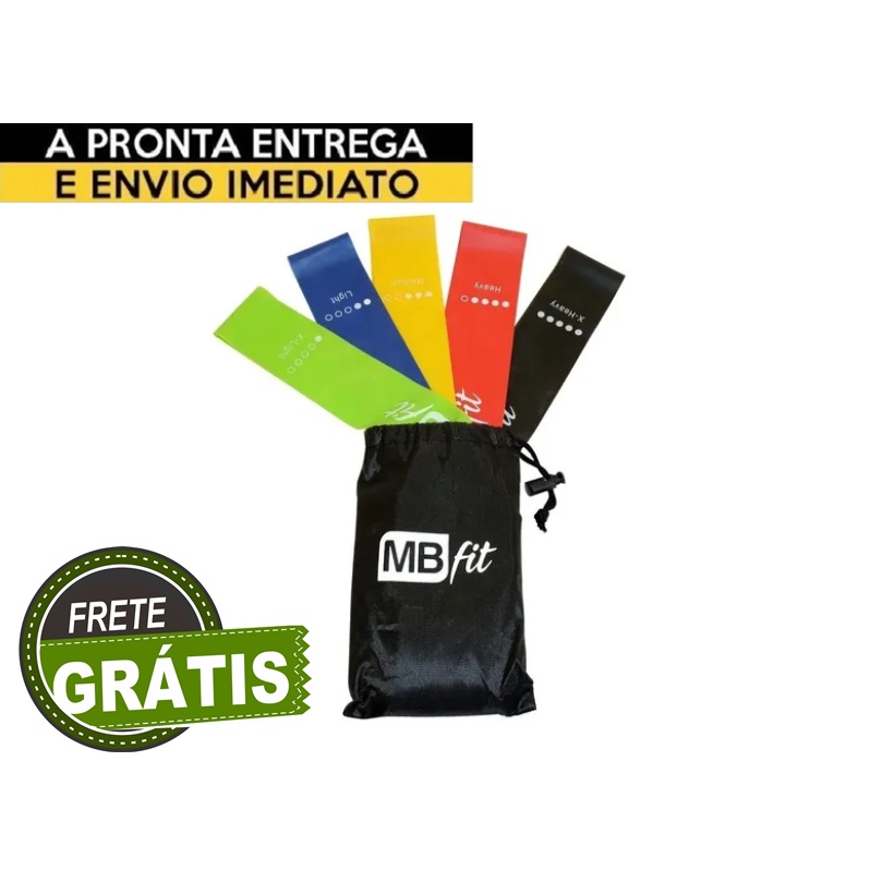 5 Mini band elastico de exercícios fitness (5 unidades) Academia Faixa ...