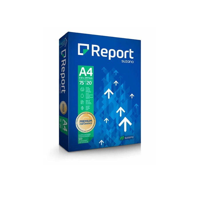 Papel A4 Branco 75g Resma Com 500 Folhas Report - OU - Pacote Com 100 ...