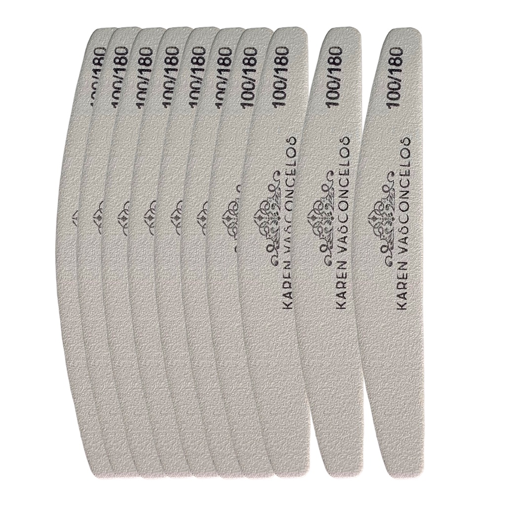 Kit 10 Lixas Slim Karen Vasconcelos 100/180 Lixa Boomerang Meia Lua ...