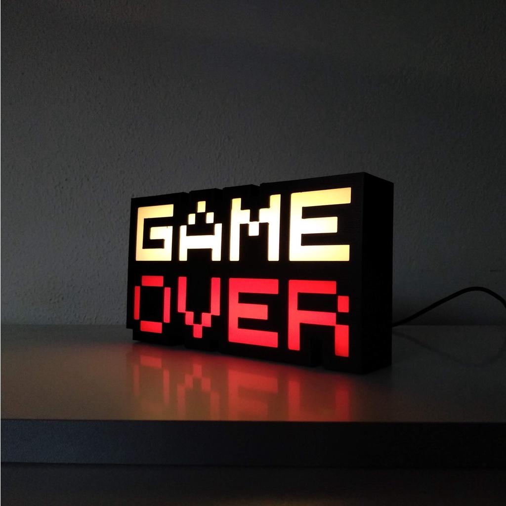 Luminária de Mesa Gamer Game Over 20cm - LED bivolt | Shopee Brasil
