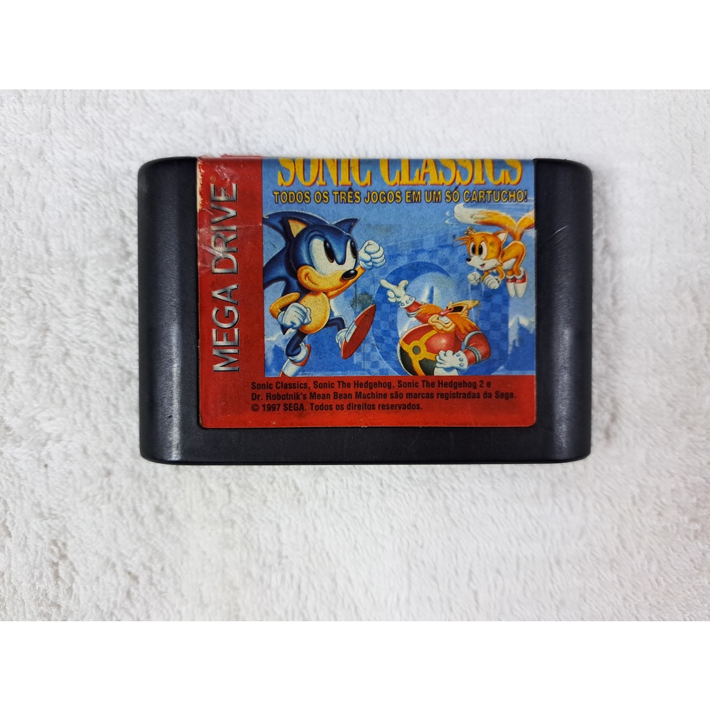 Sonic Classics Original Tectoy Mega Drive Cartucho 3 em 1 | Shopee Brasil