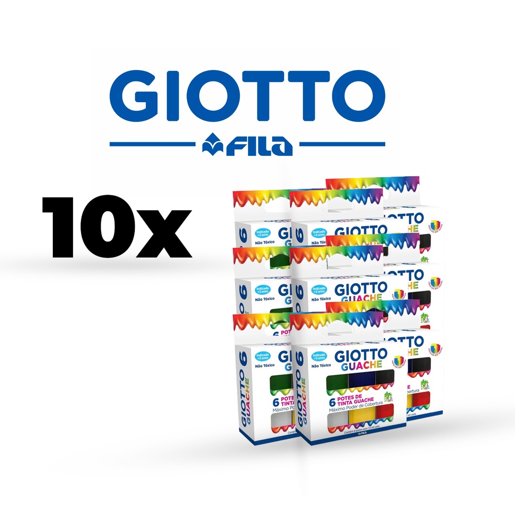 Tinta Tempera Guache Giotto 6 cores 10 Unidades | Shopee Brasil