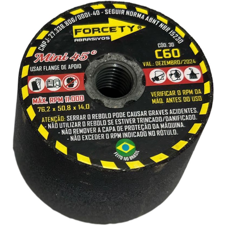 Rebolo Copo Cônico 3 Polegadas Com Rosca M14 Grão 60 Para Desbaste Em ...