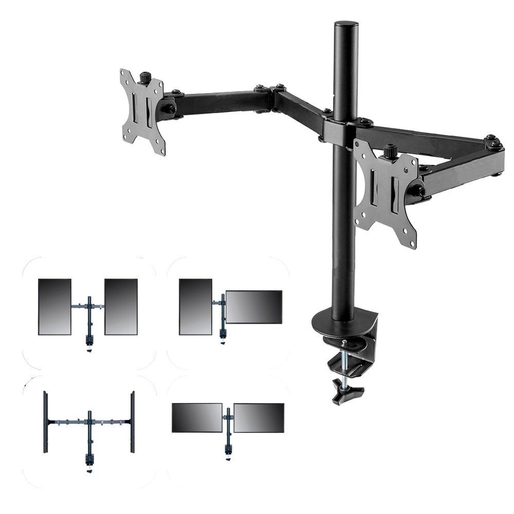 Suporte Para 2 Monitores Articulado Ajustável Monitor Suspenso | Shopee ...