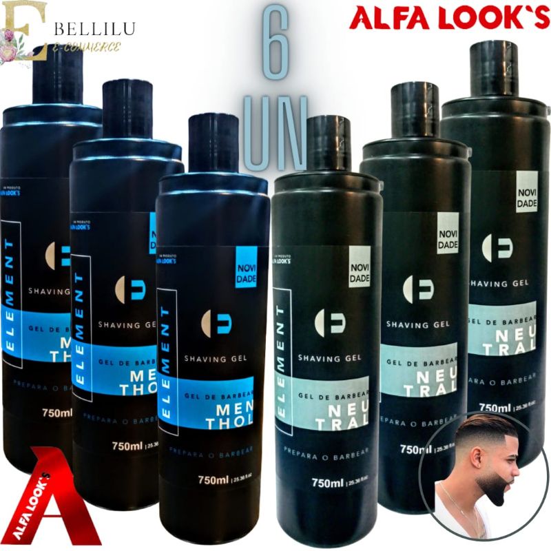 Kit 3 shaving element menthol e 3 shaving element neutral 750ml alfa ...