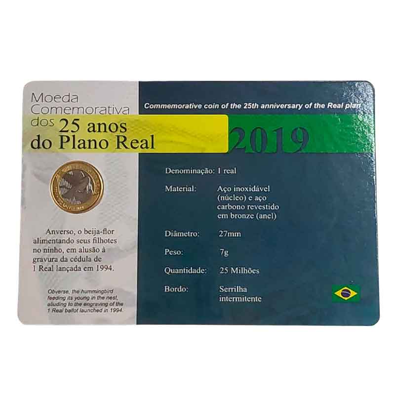 Cartela Folder Moeda Comemorativa Beija-Flor 25 Anos do Plano Real | Shopee Brasil