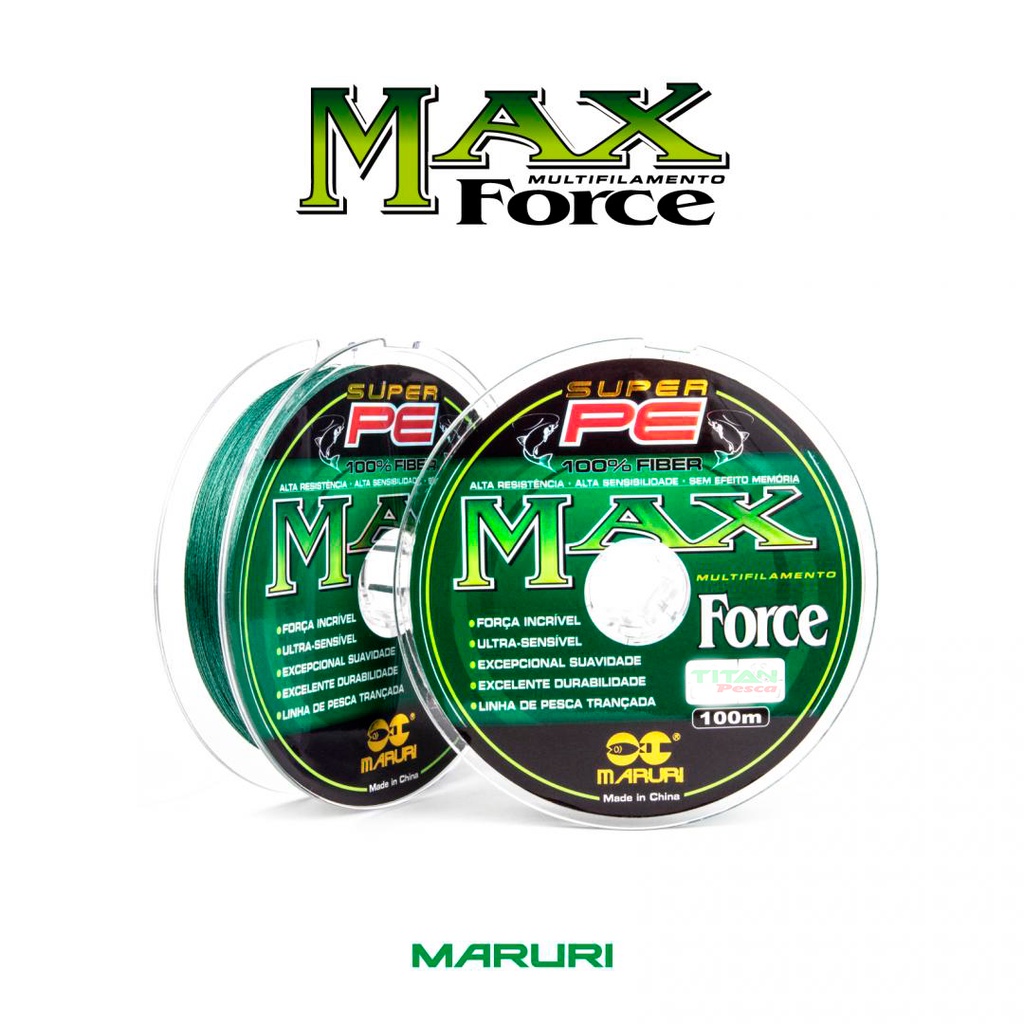 Linha Pesca Multifilamento Maruri Super PE Max Force 4X(4 FIOS) Verde 100 metros (VARIAS MEDIDAS ...