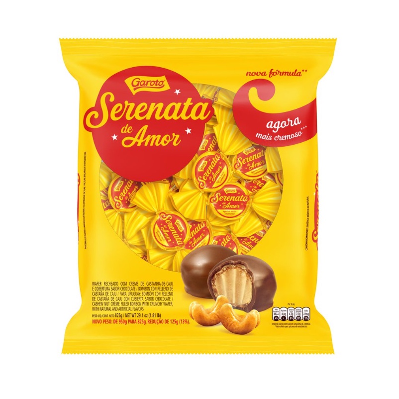 Chocolate Bombom Serenata de Amor pacote com 825G 20 unidades ou 10 ...