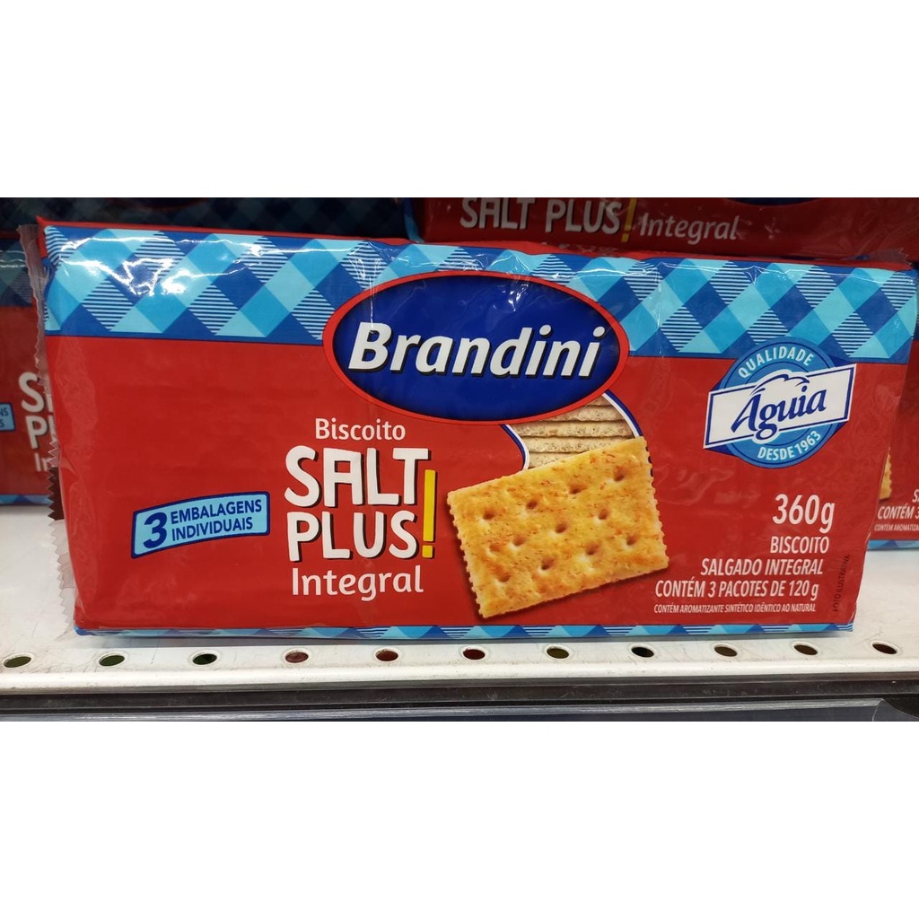 Biscoito Salt Plus Brandini 360g- Integral Ou Original | Shopee Brasil