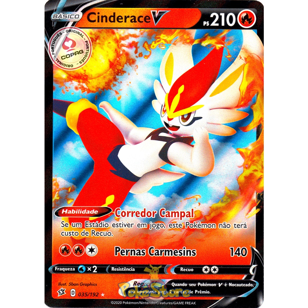 Carta Pokemon Cinderace V Português Card Original Copag | Shopee Brasil