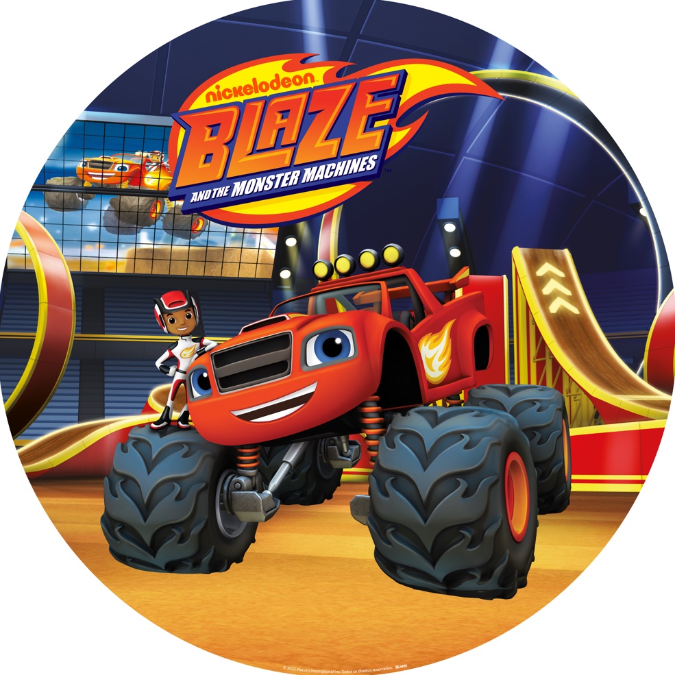 Painel De Festa Redondo Sublimado Em Tecido Tema Blaze Licenciado | Shopee Brasil