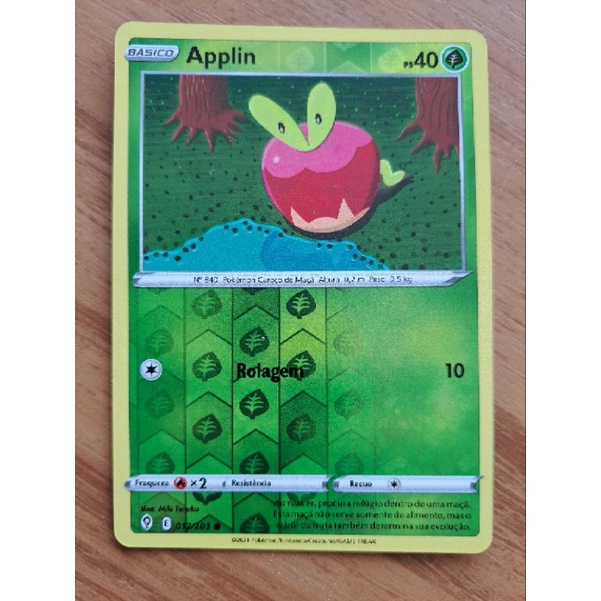 Card Pokémon Applin Reverse Foil Original e Nova | Shopee Brasil