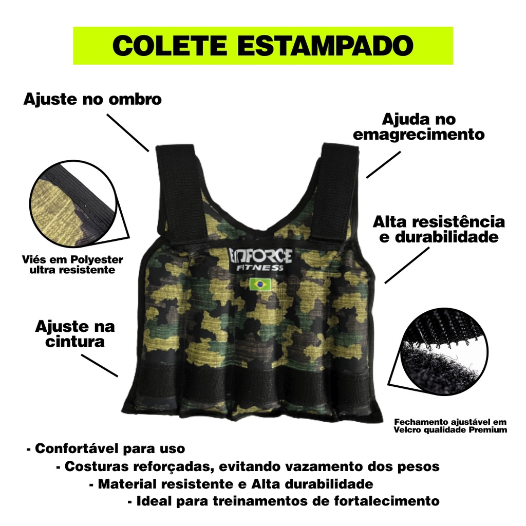 Colete De Carga Camuflado Militar Exercito Crossfit Funcional Ajustavel ...