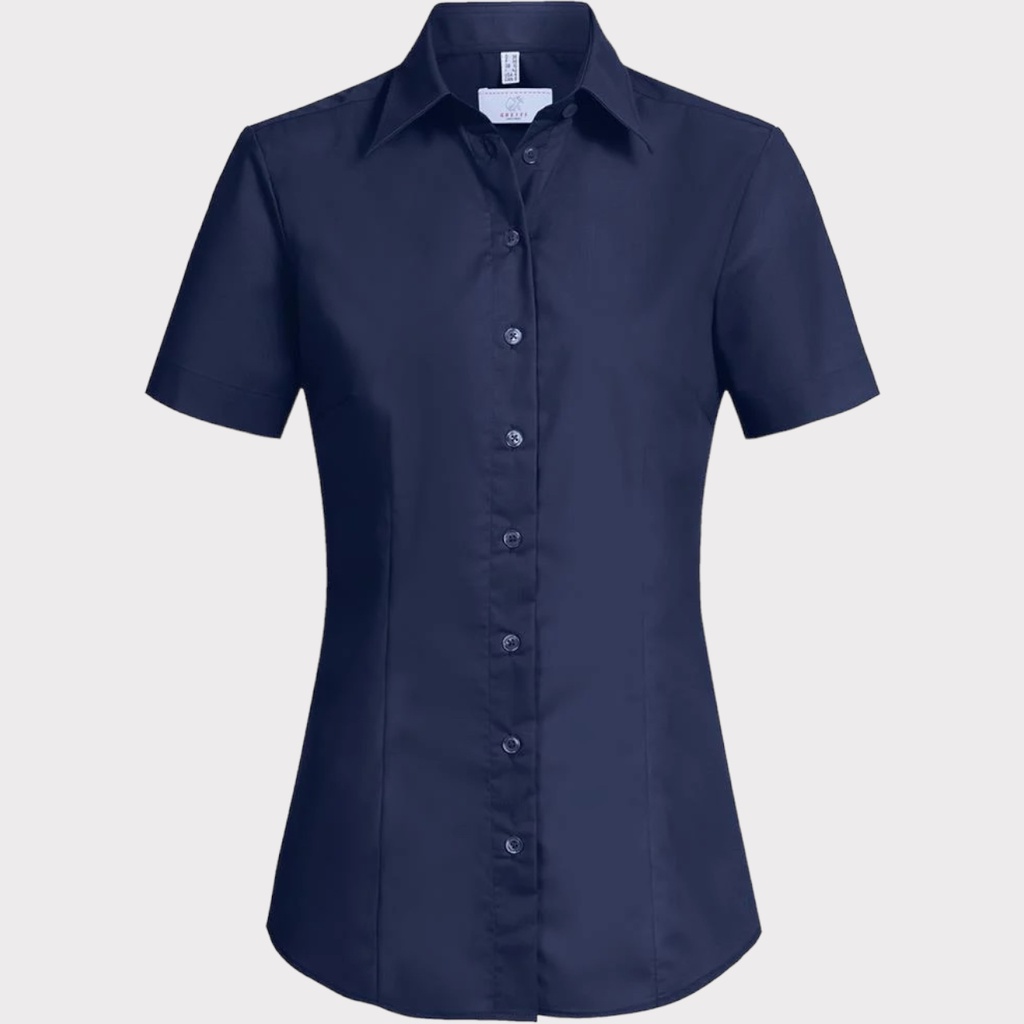 Camisa camisete manga curta feminina premium blusa social azul marinho ...