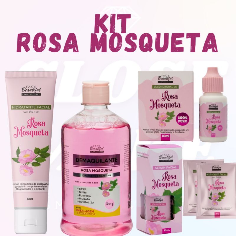 Kit Rosa Mosqueta tratamento anti rugas e cicatriz Face Beautiful ...