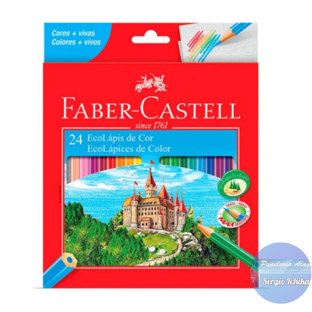 Lápis De Cor C/24 Cores Sextavado Faber Castell | Shopee Brasil