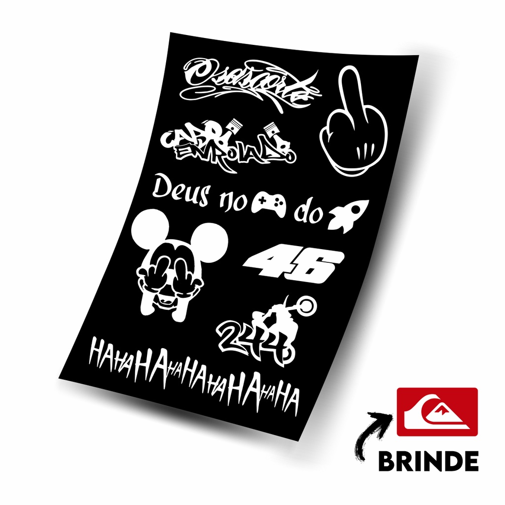 Cartela com 8 Adesivos Osascorte Grau Corte Hahaha Frases 244 | Shopee ...