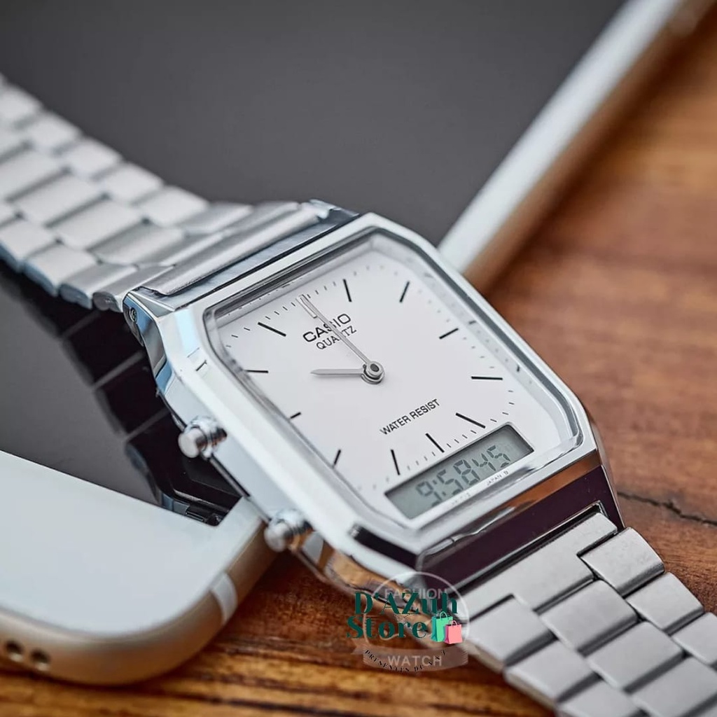Relogio Casio Vintage AQ230 Á Prova D'água Feminino e Masculino Casio ...