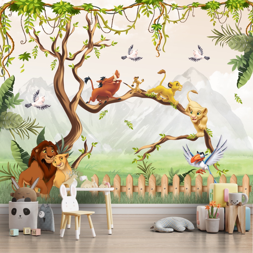 Papel de parede Rei Leão Timão pumba zazul personalizado sob medida ...