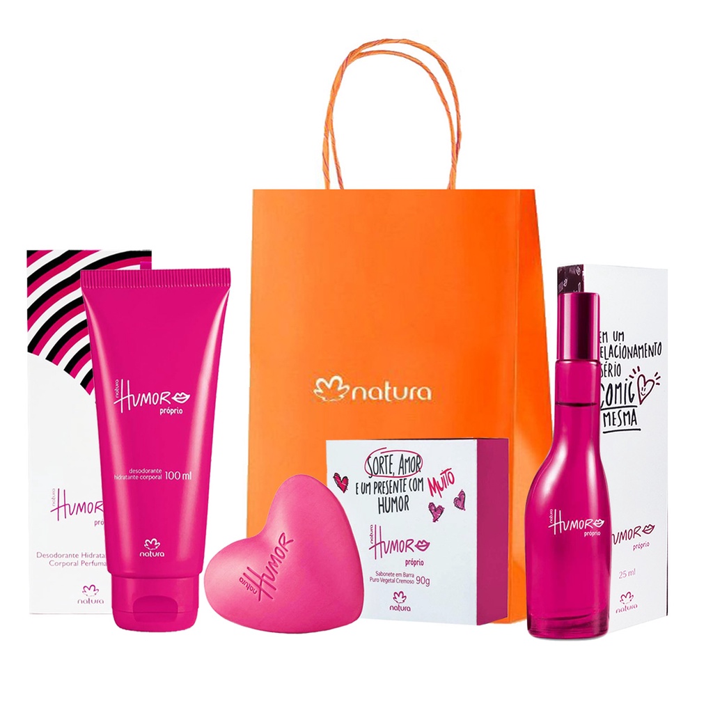 Kit Feminino Natura Humor Próprio Hidratante Corporal Perfumado ...