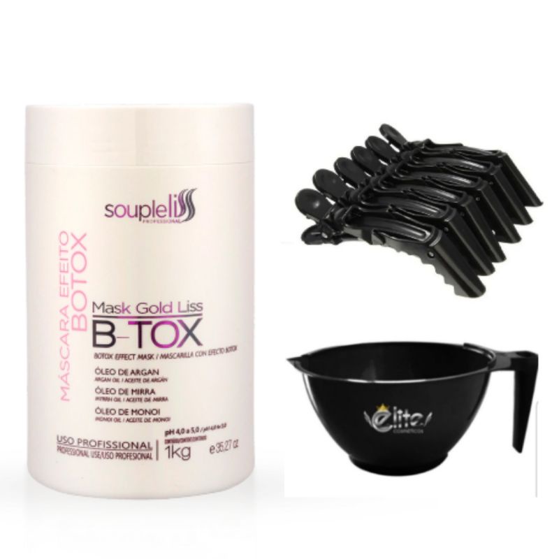 Mask Gold Liss B-tox Souple Liss Máscara com Efeito Botox Uso ...
