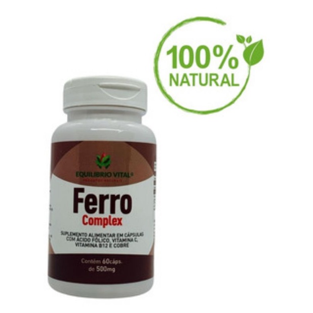 Ferro Complex Quelato Com Vit C, B9, B12 e Cobre Equilibrio | Shopee Brasil