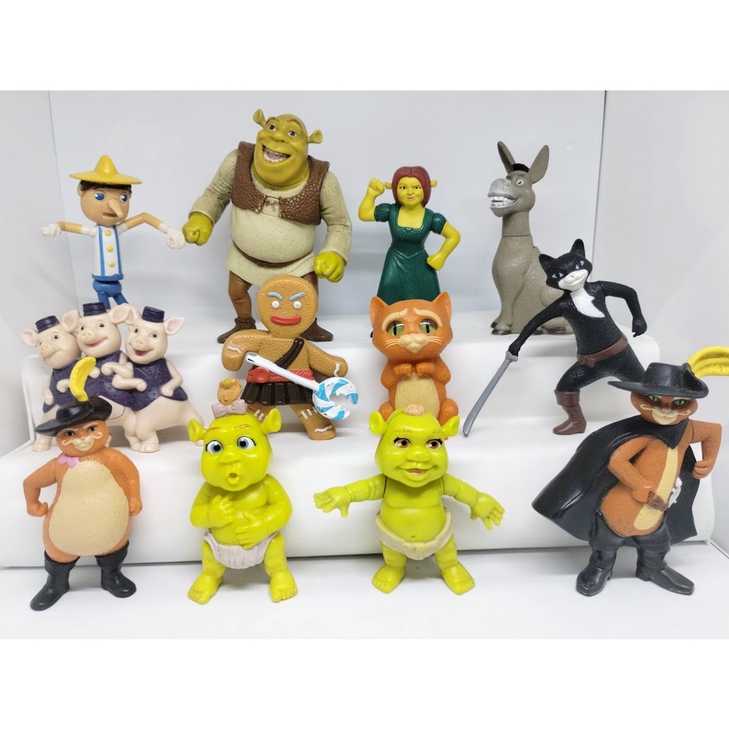 Bonecos Shrek Gato de Botas Coleção McDonalds (Ler Descrição) | Shopee ...