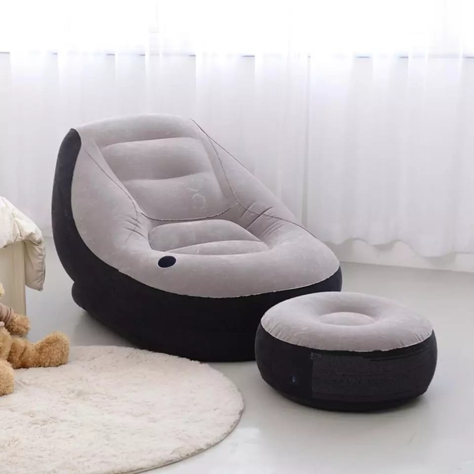 Conjunto Poltrona e Puff Inflável Ultra Lounge Portátil Descanso ...