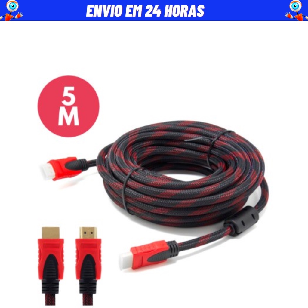 Cabo Hdmi 1,5Mt para Smart TV Monitor Gamer Ps3 Tv Xbox Ps4 Full Hd 4K ...