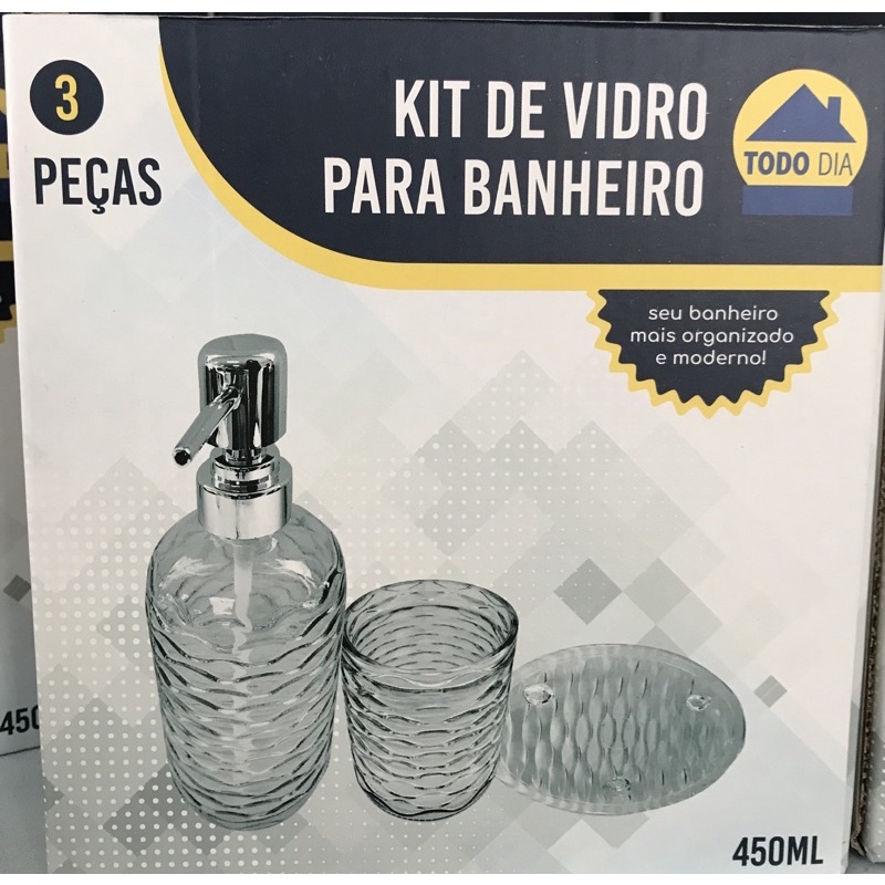 KIT DE VIDRO PARA BANHEIRO | Shopee Brasil