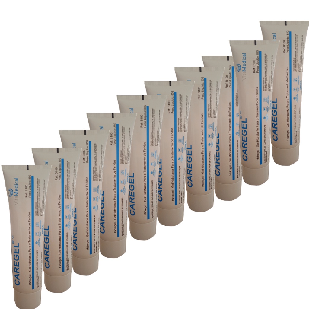 10 Pomada Caregel Hidrogel Feridas Escaras Queimaduras 85g | Shopee Brasil