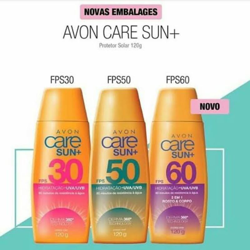 Protetor Solar Avon Care Sun+ 2 em 1 Rosto e Corpo FPS 30 - FPS 50 - FPS 60 120G | Shopee Brasil
