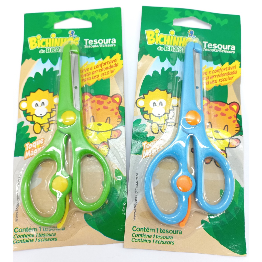 Tesoura Escolar com Protetor Bichinhos do Brasil - Helios Carbex ...