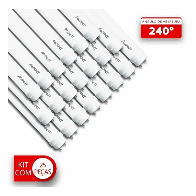 Kit 25 Lampada Led Tubular 9w 6500k 60cm Branco Frio Bivolt | Shopee Brasil