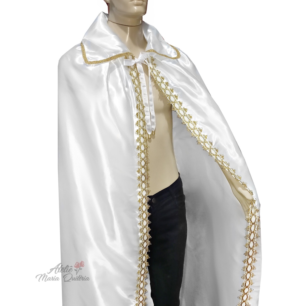Capa De Exu Cor Branco E Bordas Em Dourado Tecido Cetim Dupla Camada ...