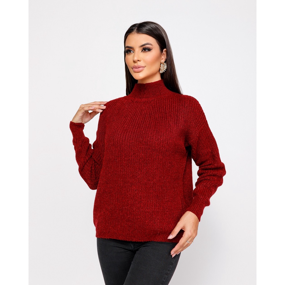 Blusa Bella Londres Gola Alta Lucarello Tricot | Shopee Brasil