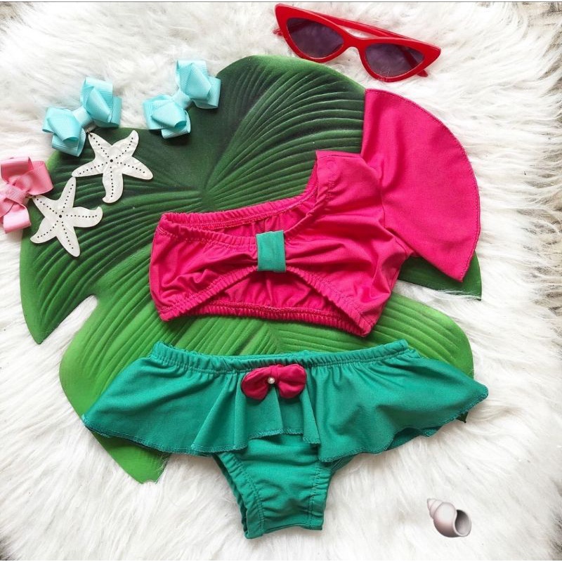 Biquíni Infantil Pequena Sereia Ariel Menina Moda Praia Piscina ...