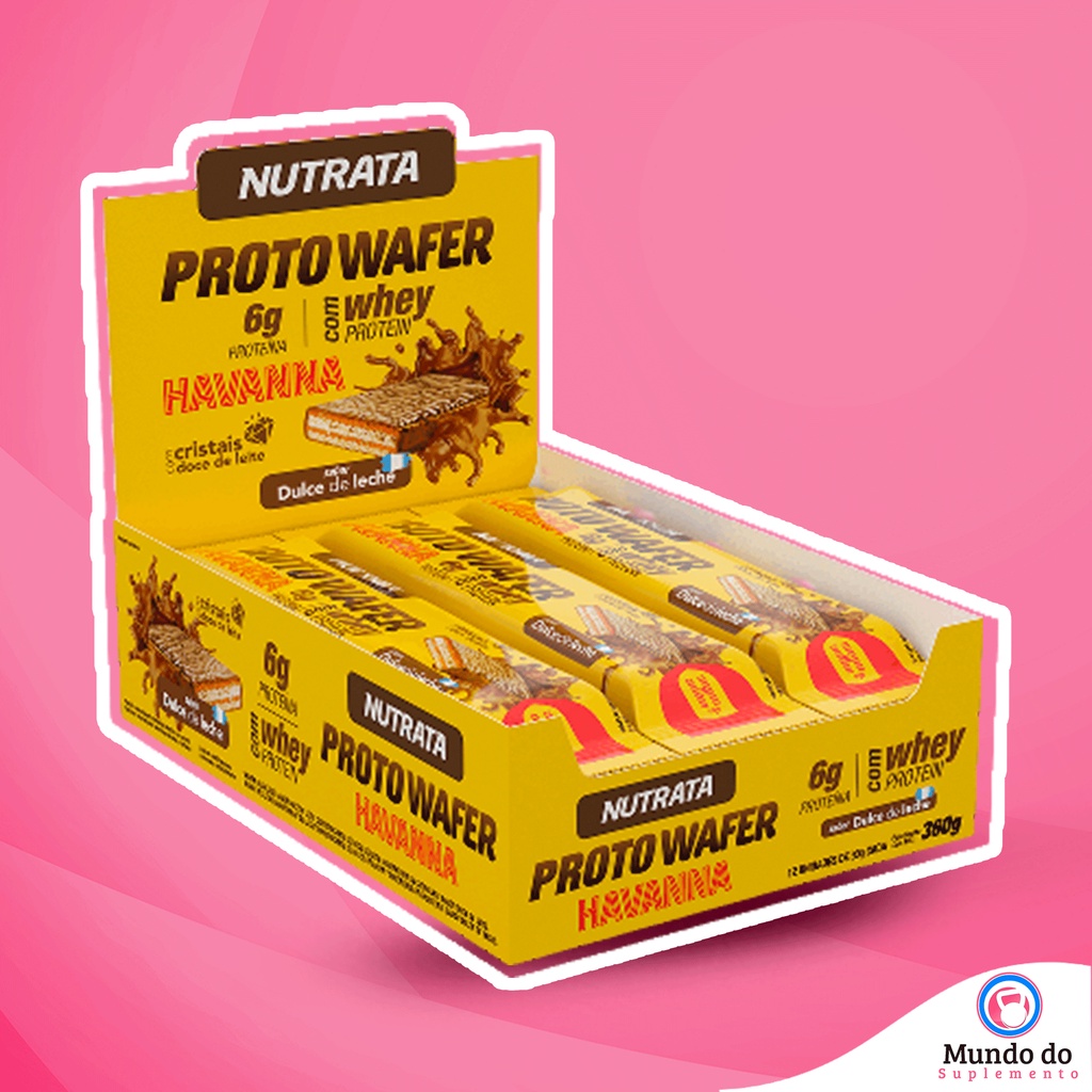 Proto Wafer 7g Proteína Display 12 Unidades - Nutrata | Shopee Brasil