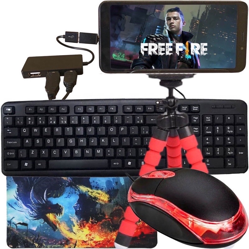 Kit Mobilador Gamer Completo Promoção Para Celular Com Teclado + Mouse ...