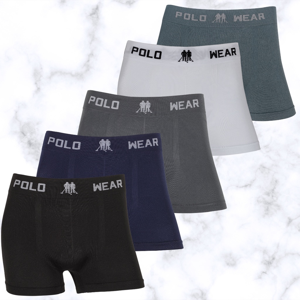 Kit Cueca Box Boxer Microfibra Elestano Polo wear 5 10 12 cores ...