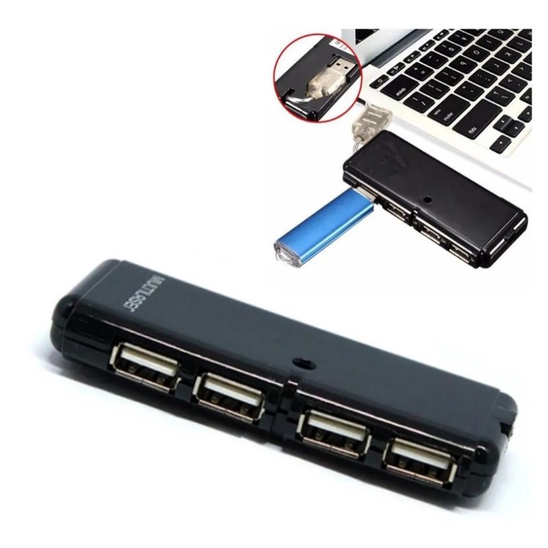 Hub 4 Portas Multilaser Slim Usb 2.0 Multiuso Ac064 | Shopee Brasil